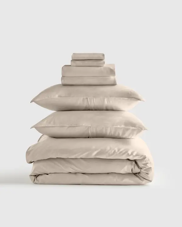 Quince Bamboo Deluxe Bedding Bundle - Sand