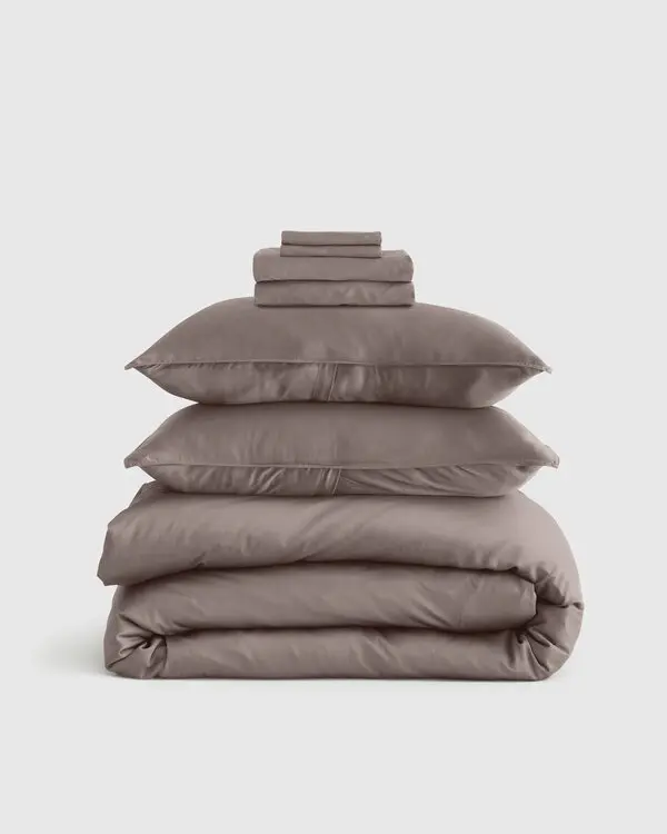 Quince Bamboo Deluxe Bedding Bundle - Stone