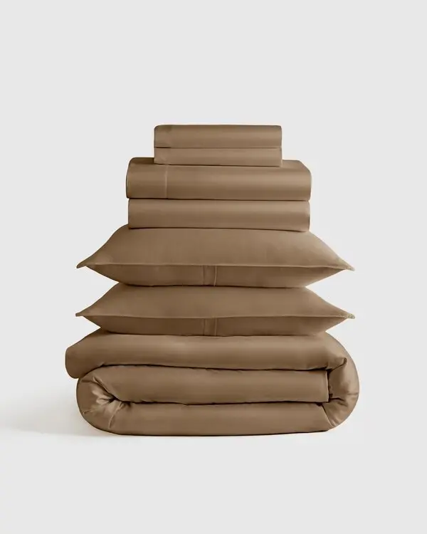 Quince Bamboo Deluxe Bedding Bundle - Walnut