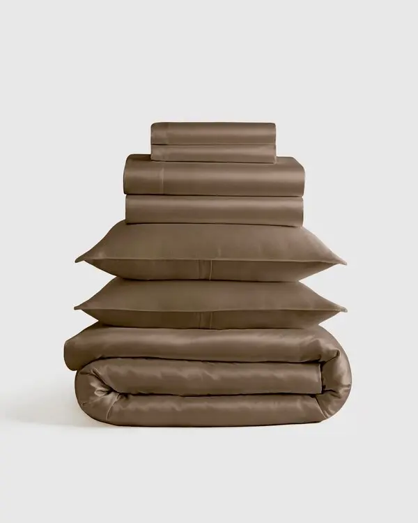 Quince Bamboo Deluxe Bedding Bundle - Walnut