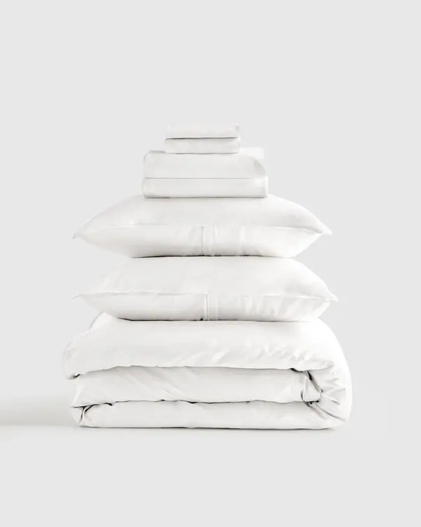 Quince Bamboo Deluxe Bedding Bundle - White