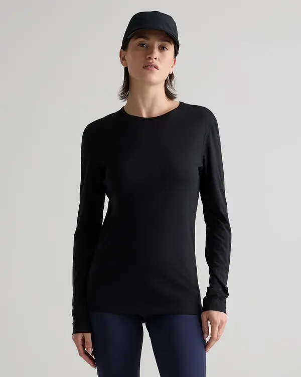 Quince 100% Merino Wool All-season Long Sleeve Base Layer - Black