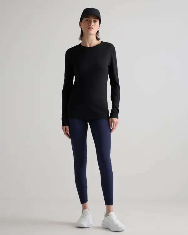 Quince 100% Merino Wool All-season Long Sleeve Base Layer - Black