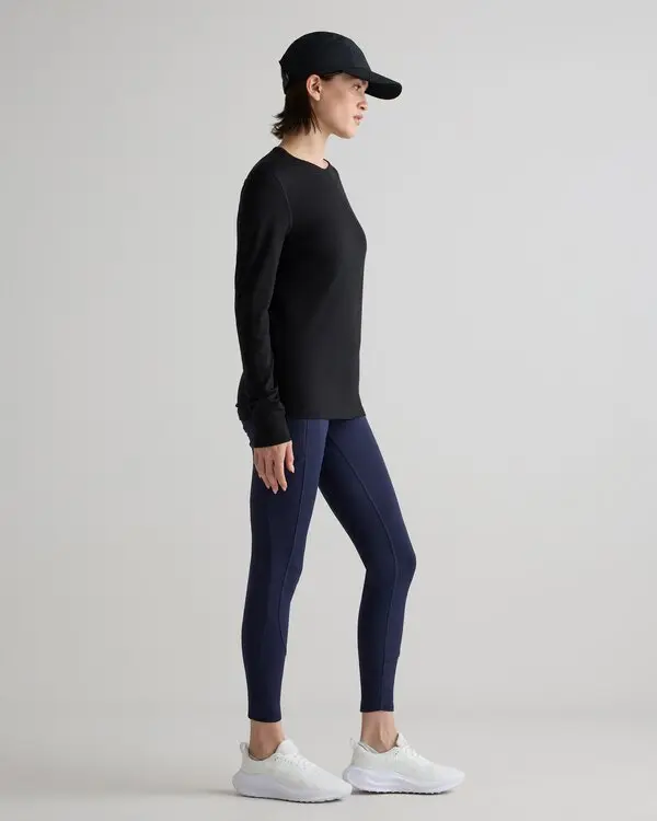 Quince 100% Merino Wool All-season Long Sleeve Base Layer - Black