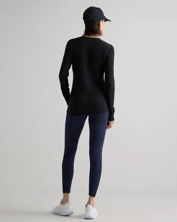 Quince 100% Merino Wool All-season Long Sleeve Base Layer - Black