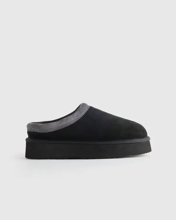 Quince Australian Shearling Platform Clog Slipper - Black