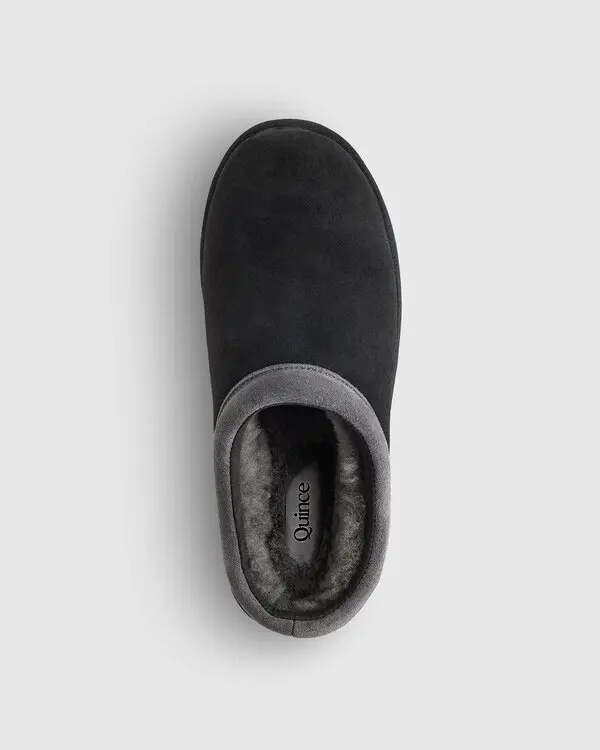 Quince Australian Shearling Platform Clog Slipper - Black