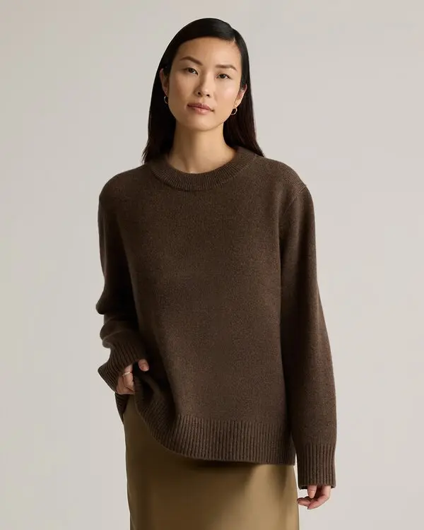 Quince Mongolian Cashmere Sweater - Brown