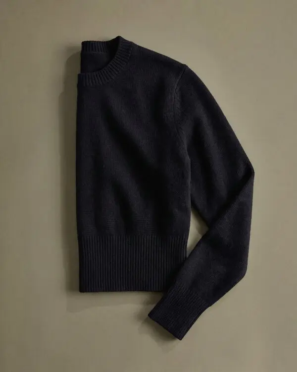 Quince Mongolian Cashmere Shrunken Crewneck Sweater - Black