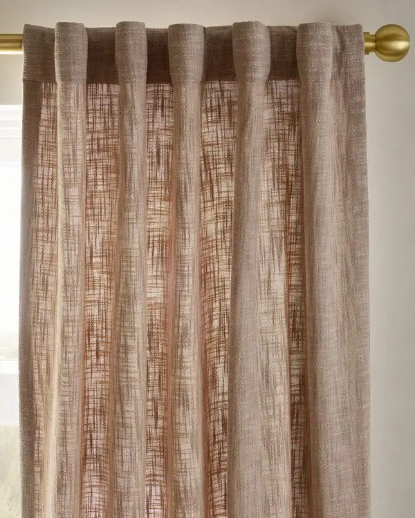 Quince Textured Cotton Curtain - Flax