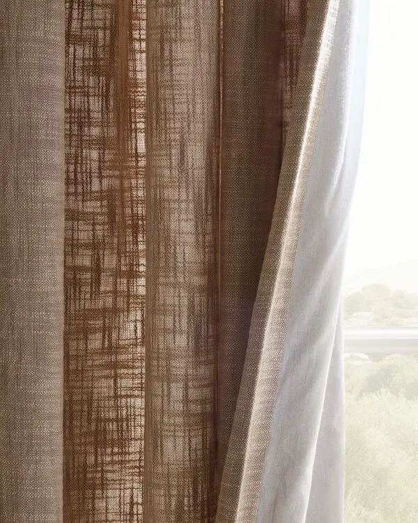 Quince Textured Cotton Curtain - Flax