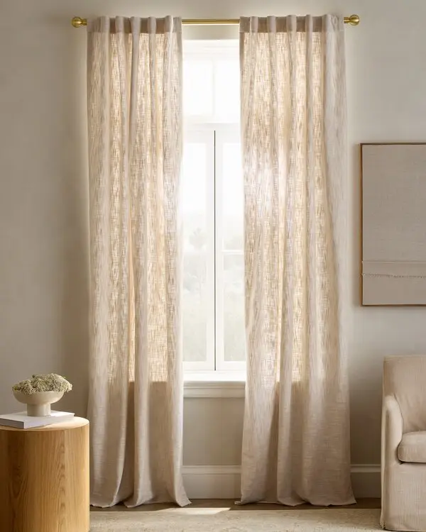 Quince Textured Cotton Curtain - Oatmeal