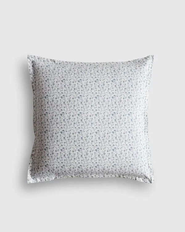Quince Organic Crisp Percale Sham - Blue Florette