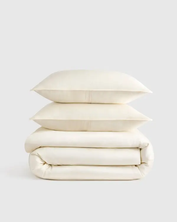 Quince Bamboo Duvet Cover Set - Ivory