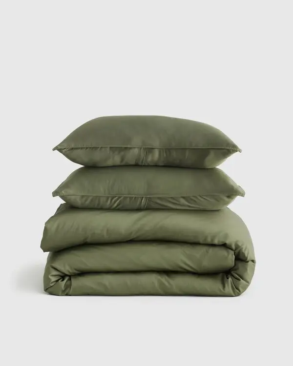 Quince Bamboo Duvet Cover Set - Olive