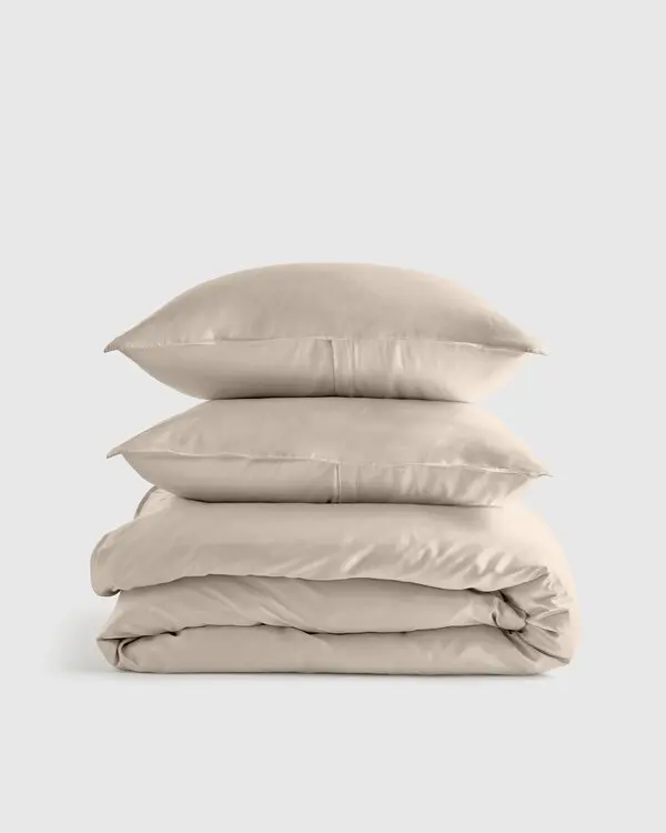 Quince Bamboo Duvet Cover Set - Sand