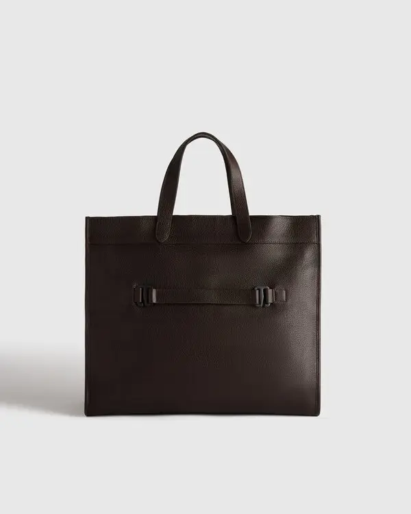 Quince Italian Leather Tote - Hickory