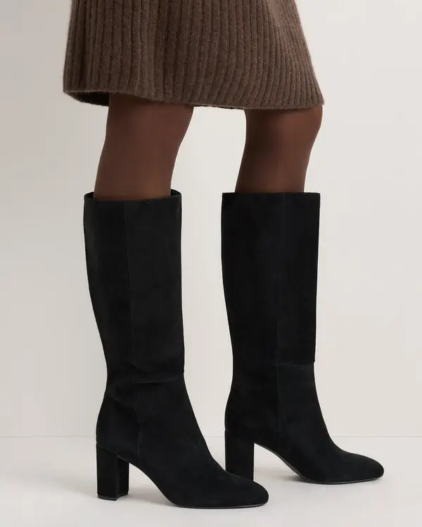 Quince Suede Block Heel Boots