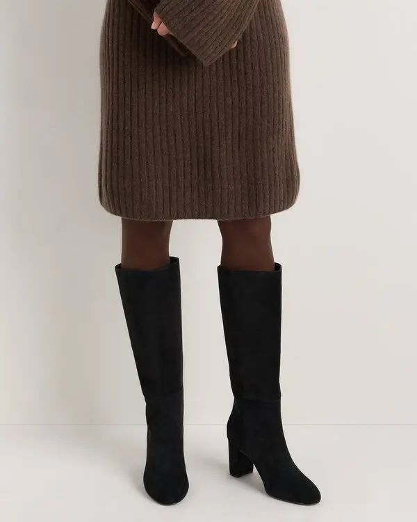 Quince Suede Block Heel Boots