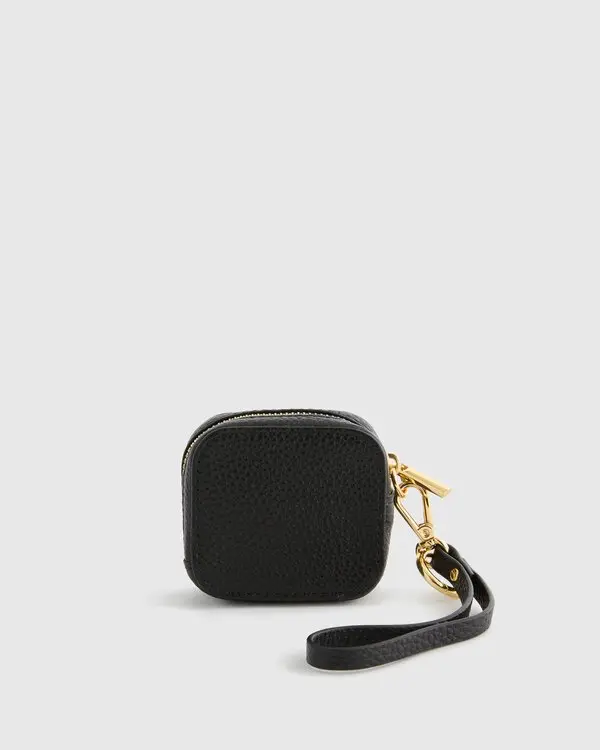 Quince Italian Leather Zip Case - Black