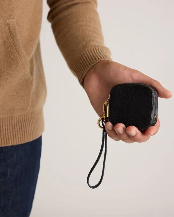 Quince Italian Leather Zip Case - Black