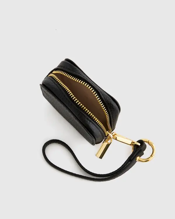 Quince Italian Leather Zip Case - Black