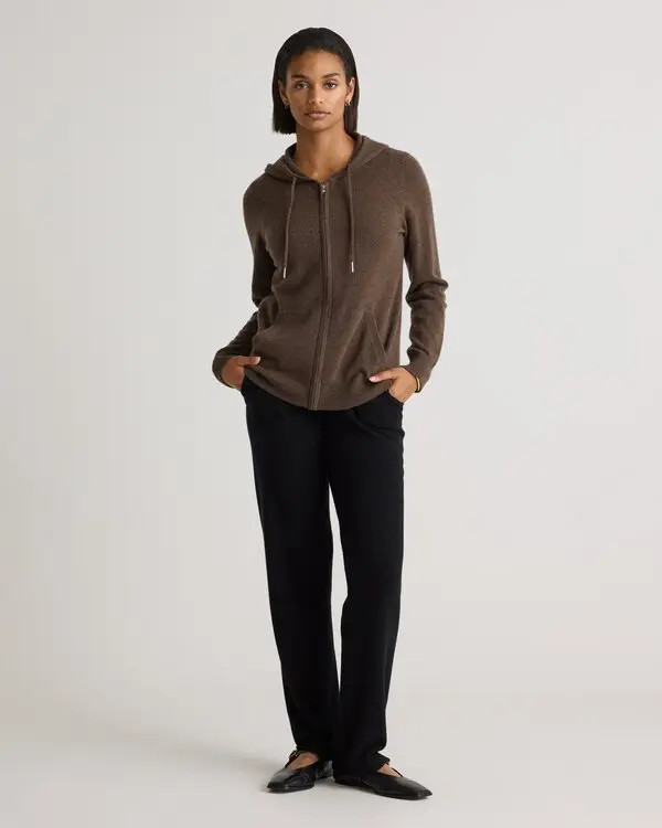 Quince Mongolian Cashmere Hoodie - Brown
