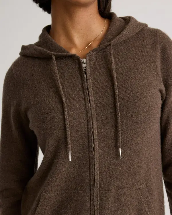 Quince Mongolian Cashmere Hoodie - Brown