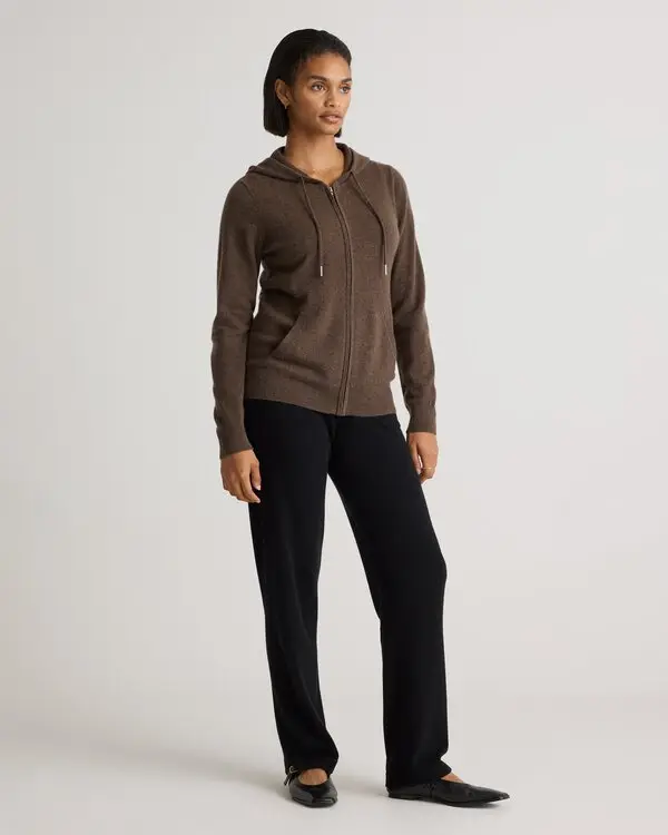 Quince Mongolian Cashmere Hoodie - Brown