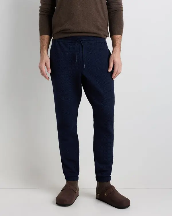 Quince Waffle Knit Joggers - Deep Navy