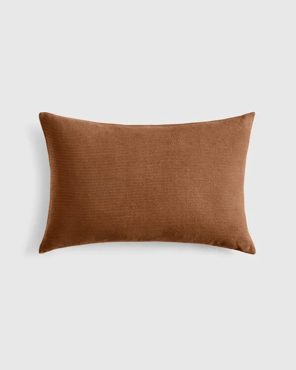 Quince Corduroy Cotton Velvet Pillow Cover - Chestnut