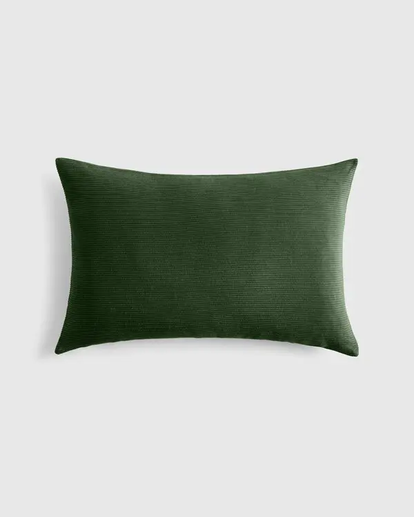 Quince Corduroy Cotton Velvet Pillow Cover - Pine