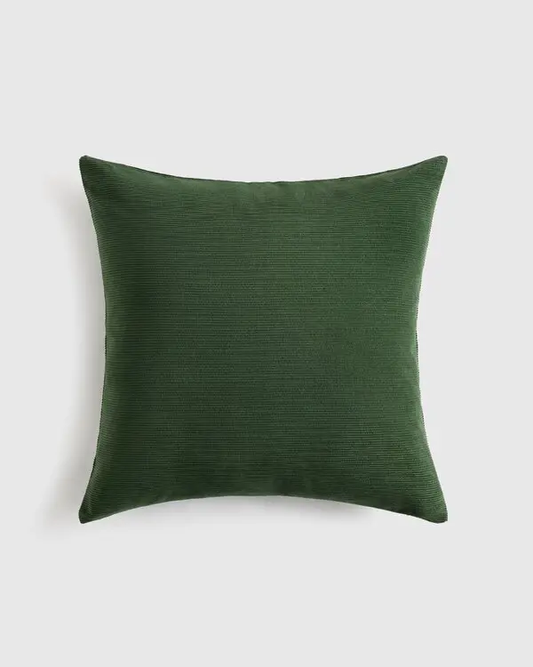 Quince Corduroy Cotton Velvet Pillow Cover - Pine