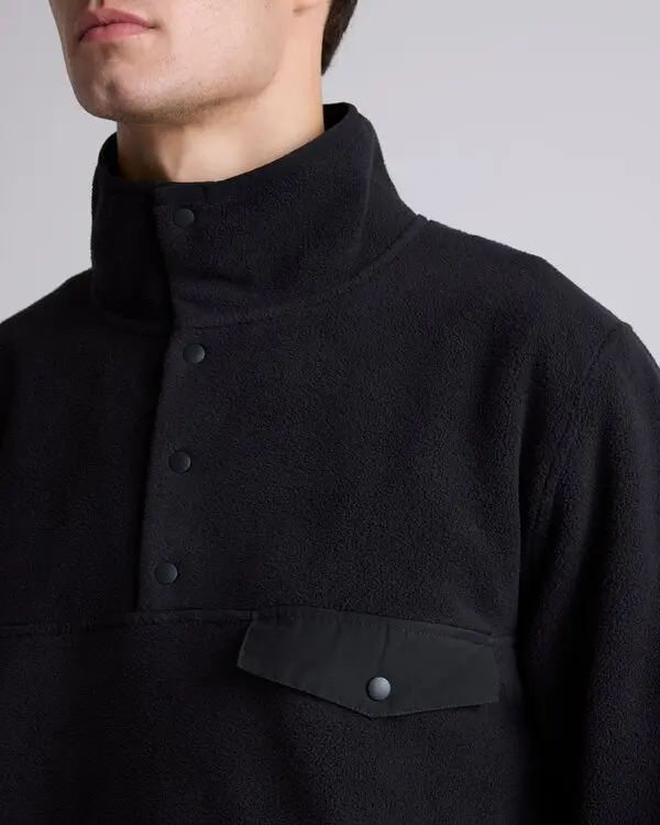Quince Polar Fleece Snap Pullover - Bold Black