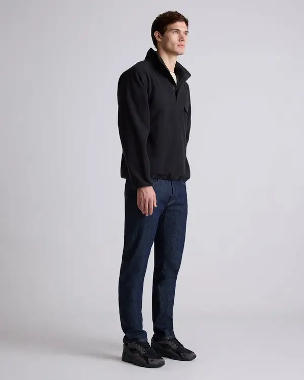 Quince Polar Fleece Snap Pullover - Bold Black