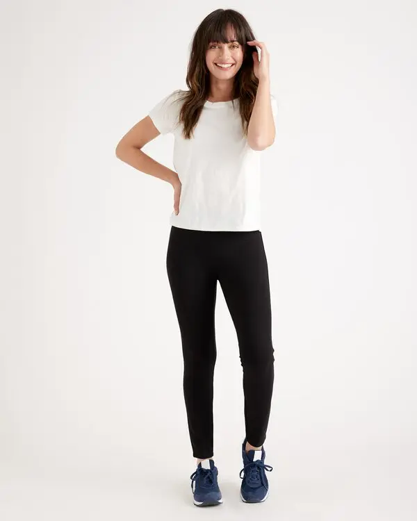 Quince Ultra-stretch Ponte Skinny Pants Petite - Black