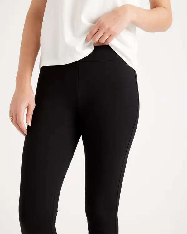 Quince Ultra-stretch Ponte Skinny Pants Petite - Black