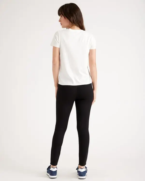 Quince Ultra-stretch Ponte Skinny Pants Petite - Black