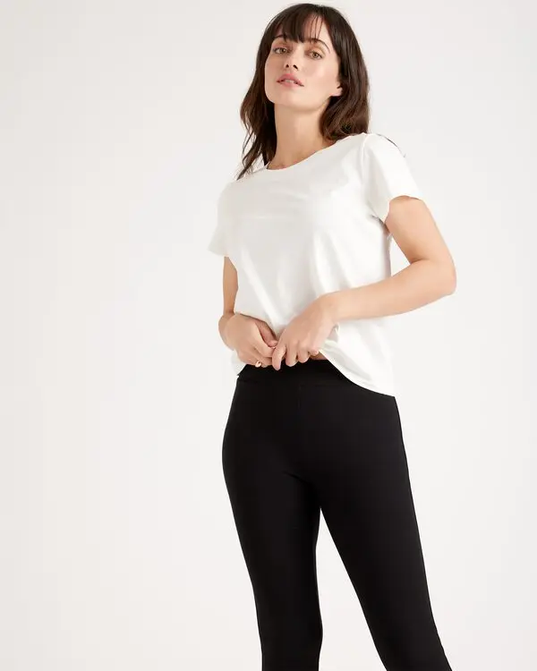 Quince Ultra-stretch Ponte Skinny Pants Petite - Black