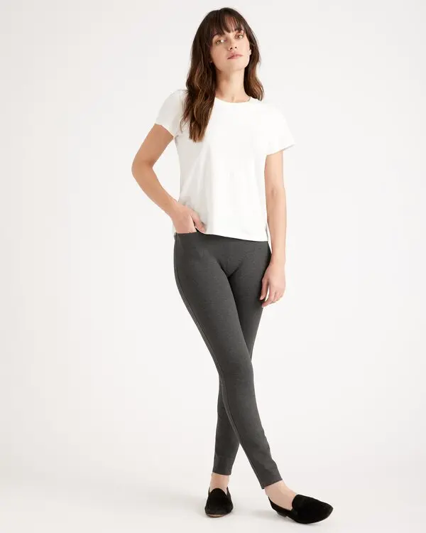 Quince Ultra-stretch Ponte Skinny Pants Petite - Charcoal