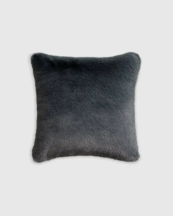 Quince Luxury Faux Fur Pillow Cover - Slate