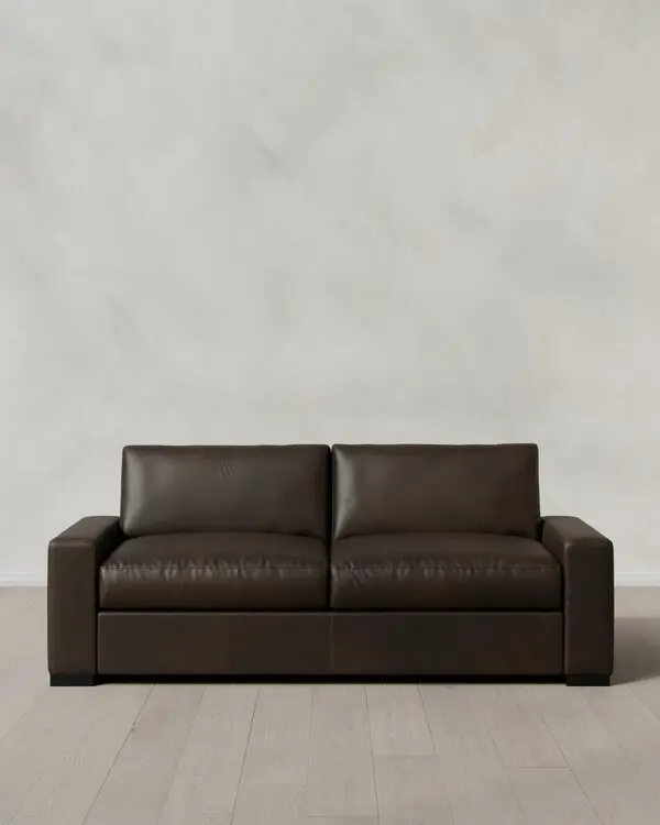Quince Stillman Leather Sofa - Smoke