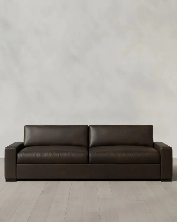 Quince Stillman Leather Sofa - Smoke