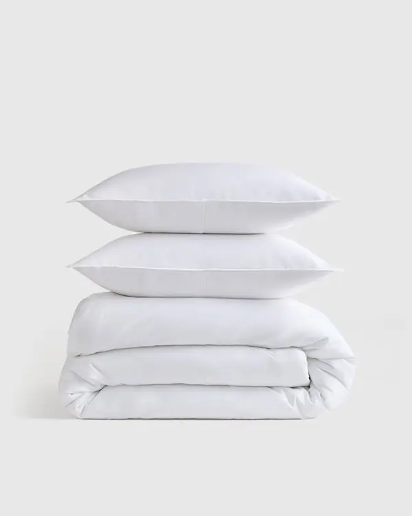 Quince Sateen Comforter Set - White