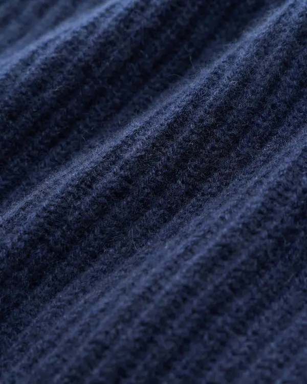 Quince Mongolian Cashmere Fisherman Pullover Hoodie - True Navy