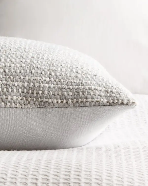 Quince Wool Linen Textured Pillow Cover - Grey