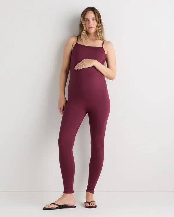 Quince Ultra-soft Maternity Jumpsuit - Heather Dried Fig