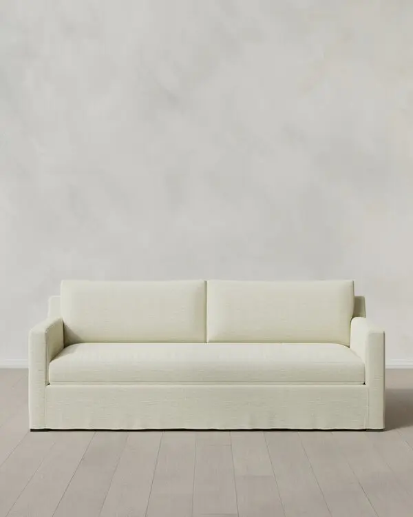Quince Ellery Slipcover Sofa In Performance Linen - Ivory