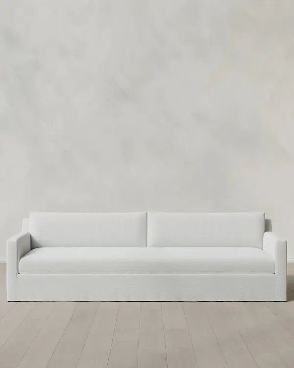 Quince Ellery Slipcover Sofa In Performance Linen - Pearl