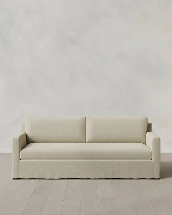 Quince Ellery Slipcover Sofa In Performance Linen - Sand
